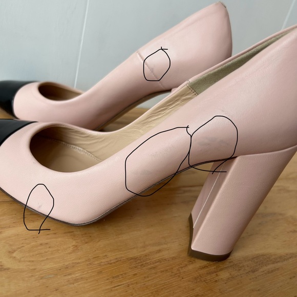 J. Crew | Shoes | J Crew Lena Blush Leather Heeled Pump 7 Black Patent ...